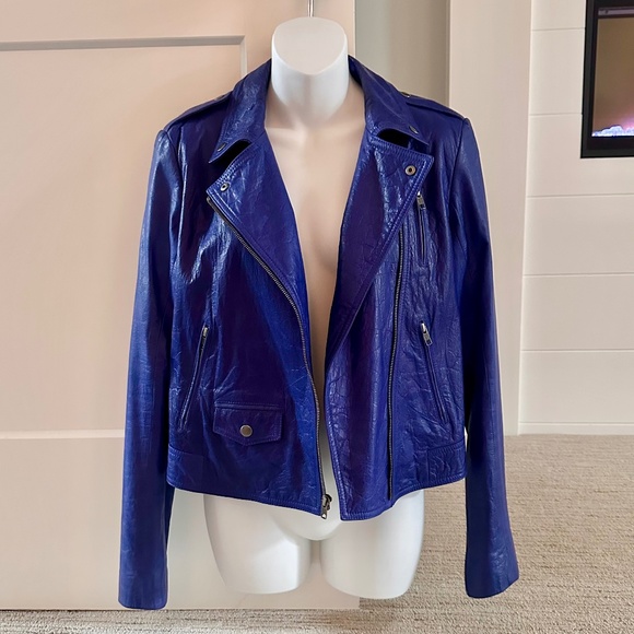 Theory | Jackets & Coats | Theory Gorgeous Vivid Blue Chic Leather ...